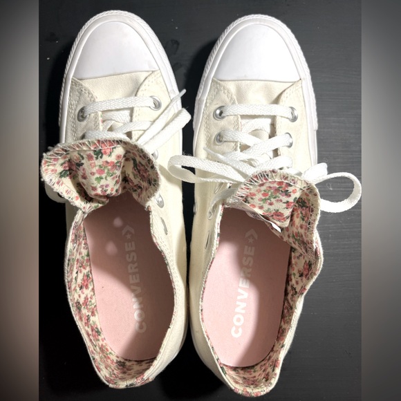 Converse | Shoes | Converseall Star Cream Colored W Floral Inside ...